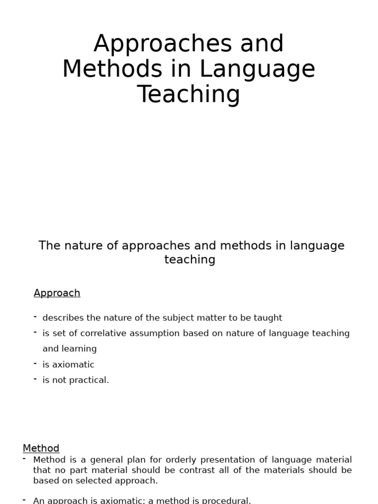 Approaches and Methods in Language Teaching Summary | PDF | Learning ...