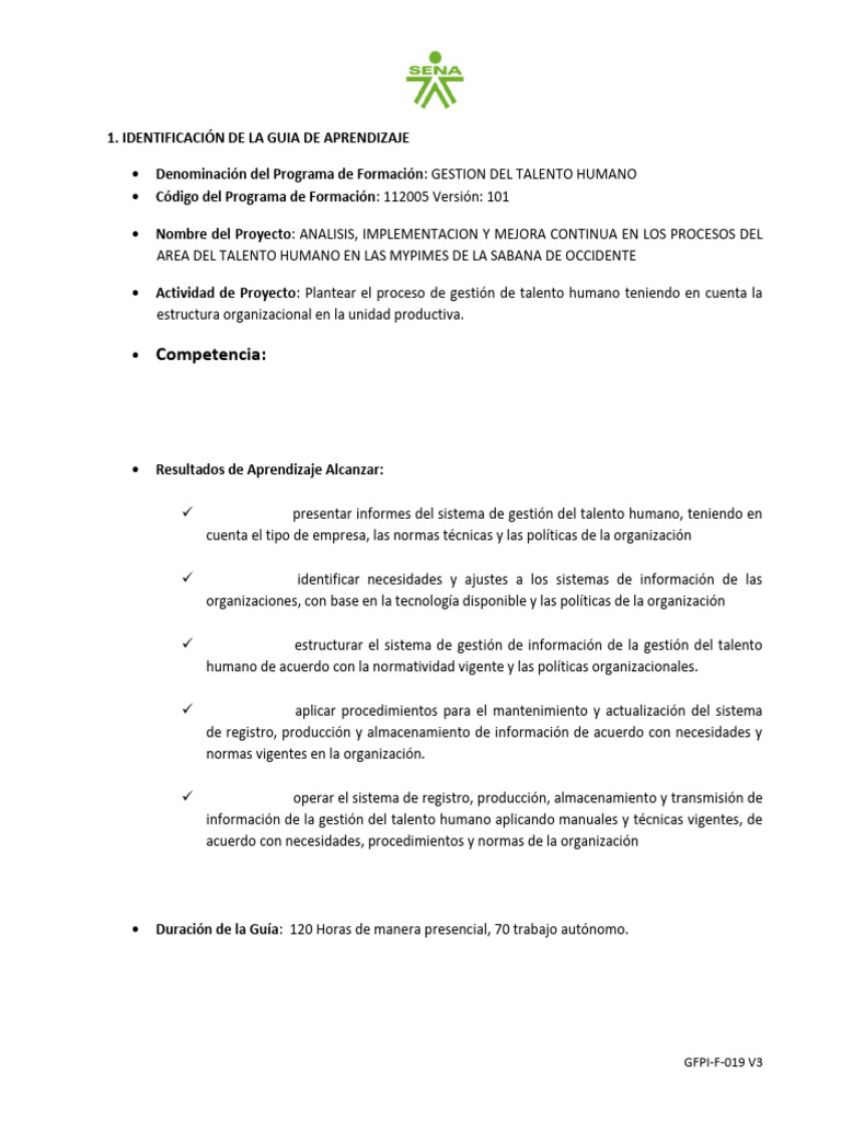 Gfpi-F-019 Formato Guia de Aprendizaje Proveer Informacion | PDF | Evaluación | Información