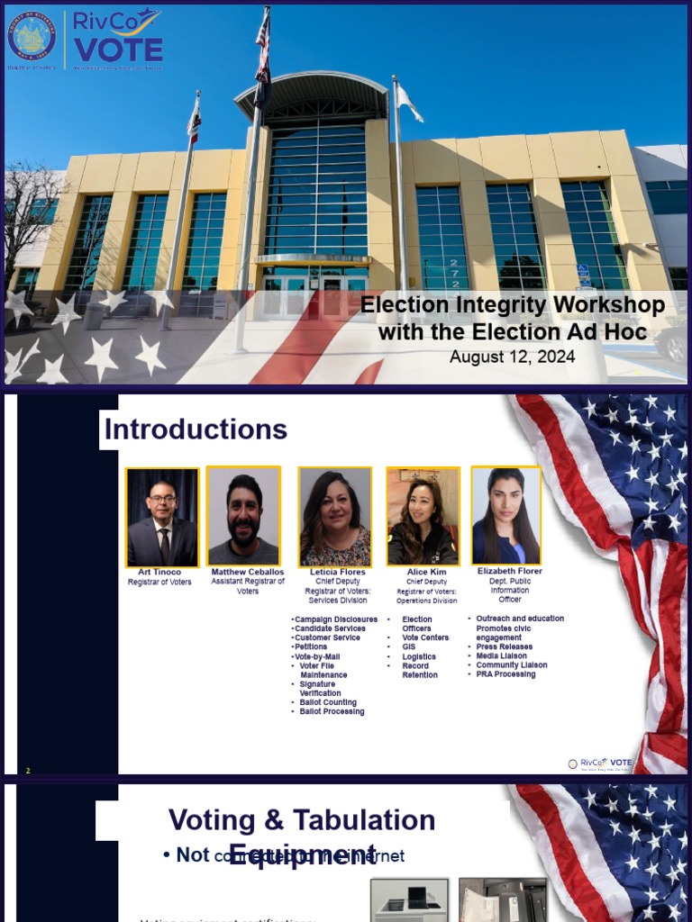 2024-08-12 Riverside County Election Integrity Workshop | PDF | United ...