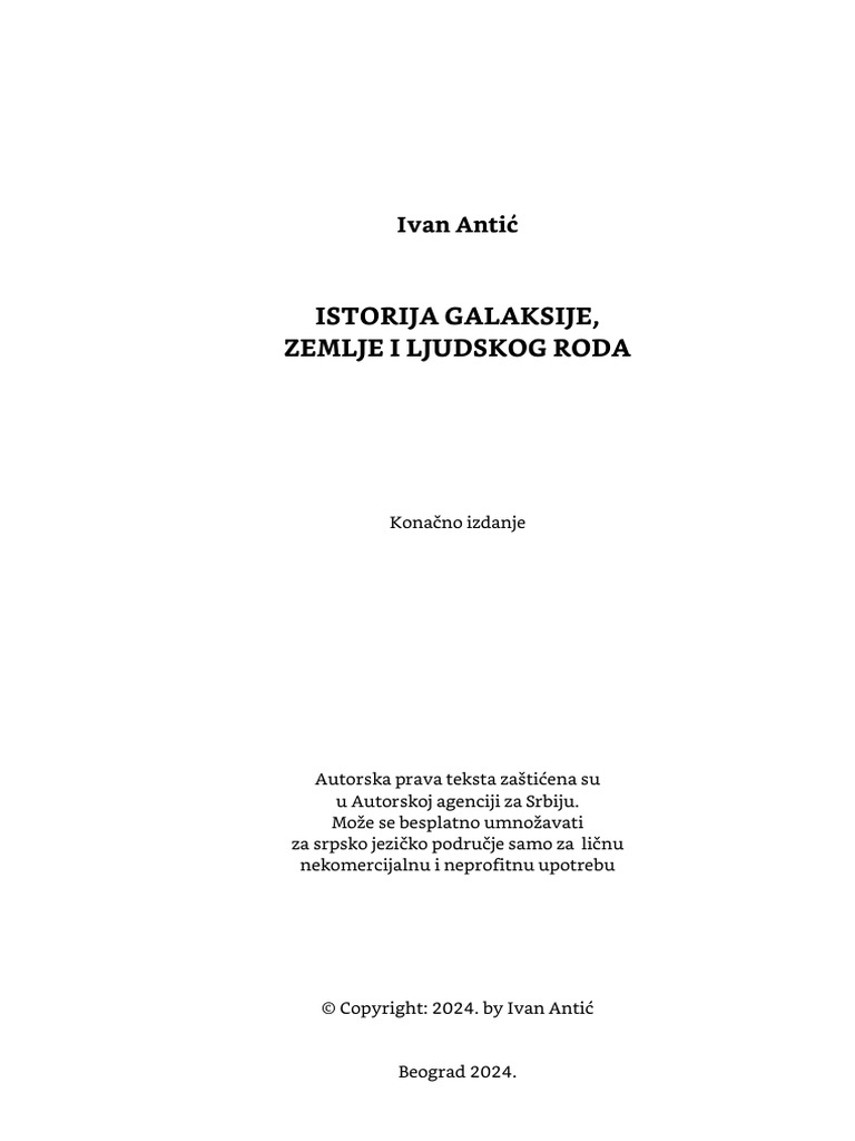 Ivan_Antic_Istorija_galaksije_zemlje _i_coveka | PDF