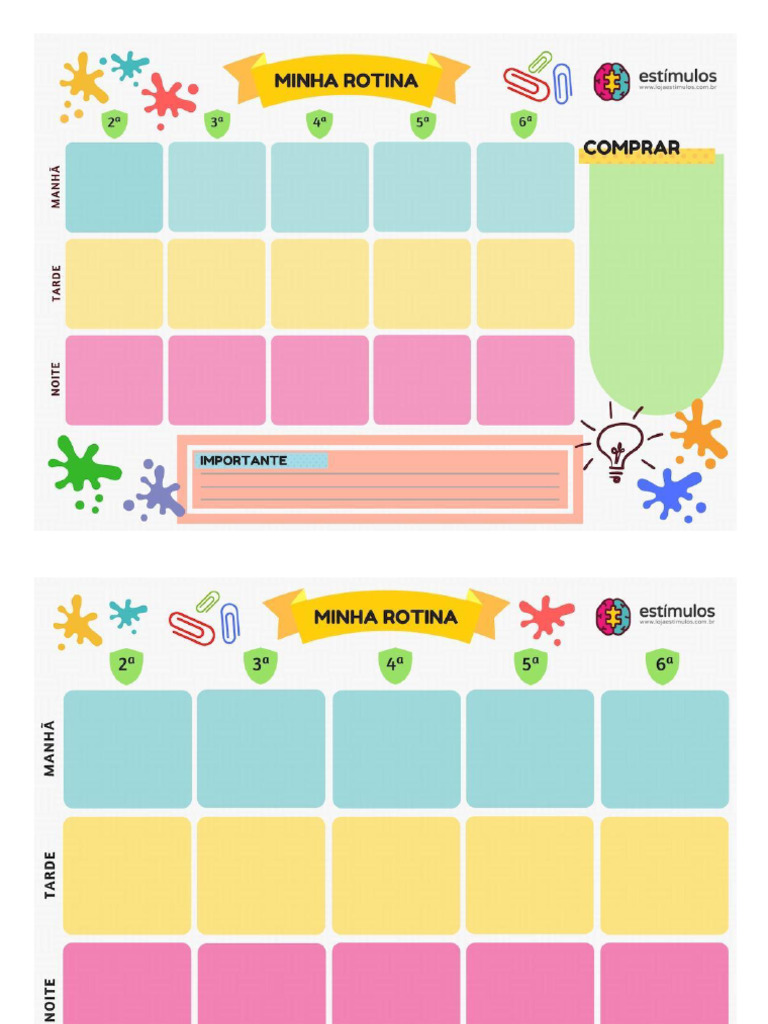Minha Rotina Semanal | PDF