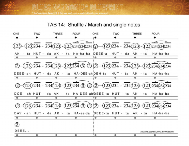 Tab14 Shuffle Single Notes | PDF