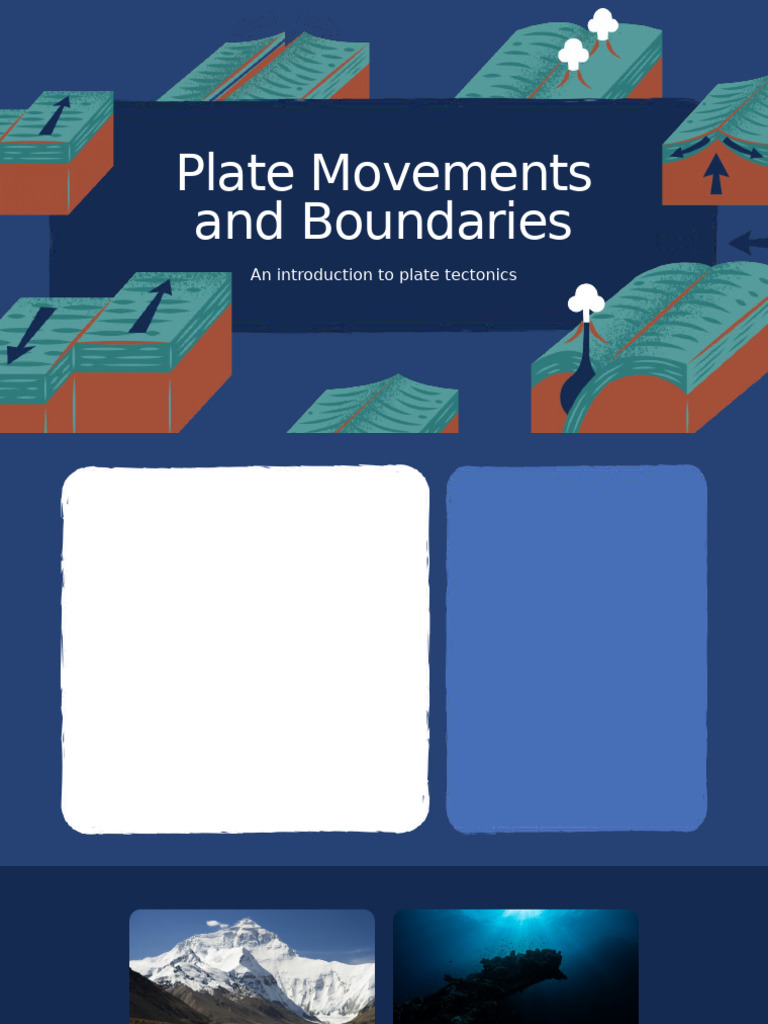 Plate Movements and Boundaries Science Presentation in Dark Blue Teal ...