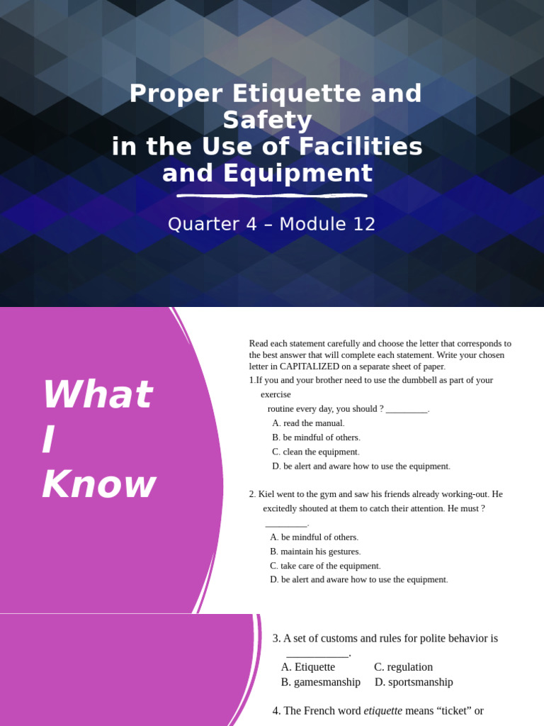 Basketball Court Etiquette Guide | PDF | Gym | Etiquette