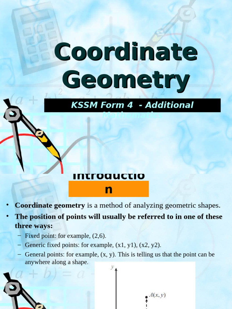 Lecture Notes - Coordinate Geometry | PDF | Slope | Quadratic Equation