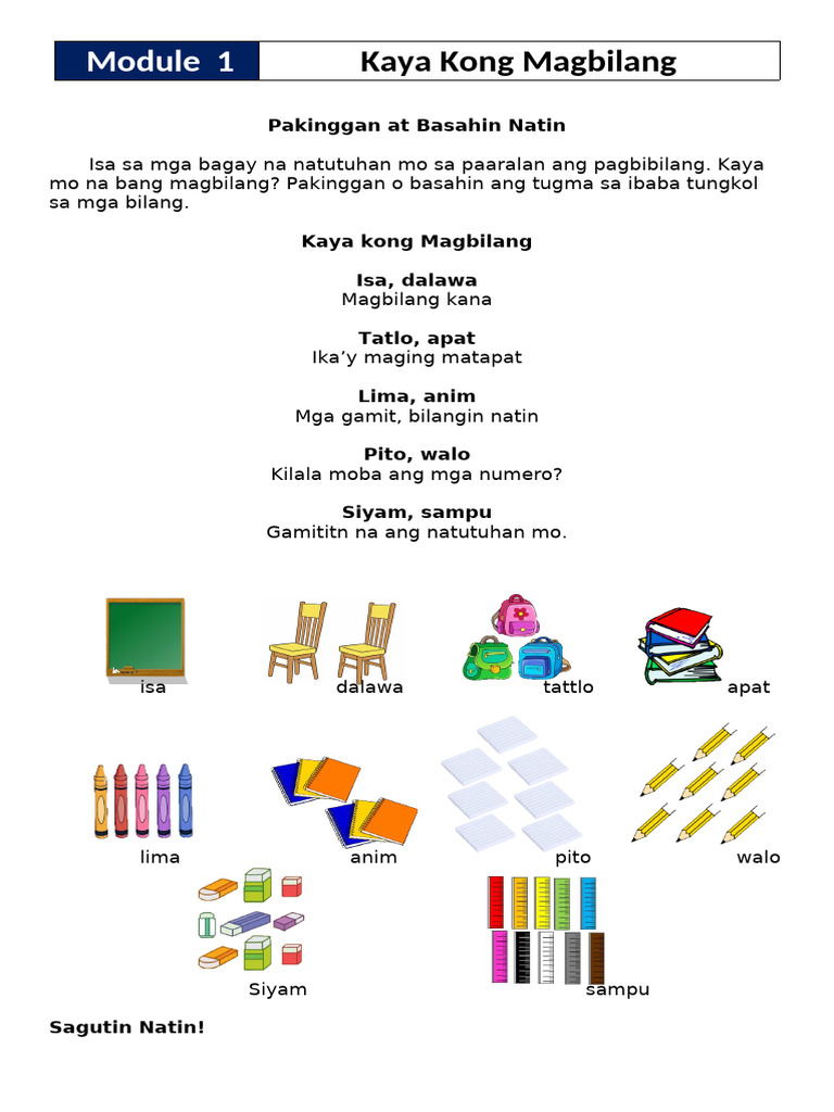 Filipino Kinder Modules 4th Quarter | PDF