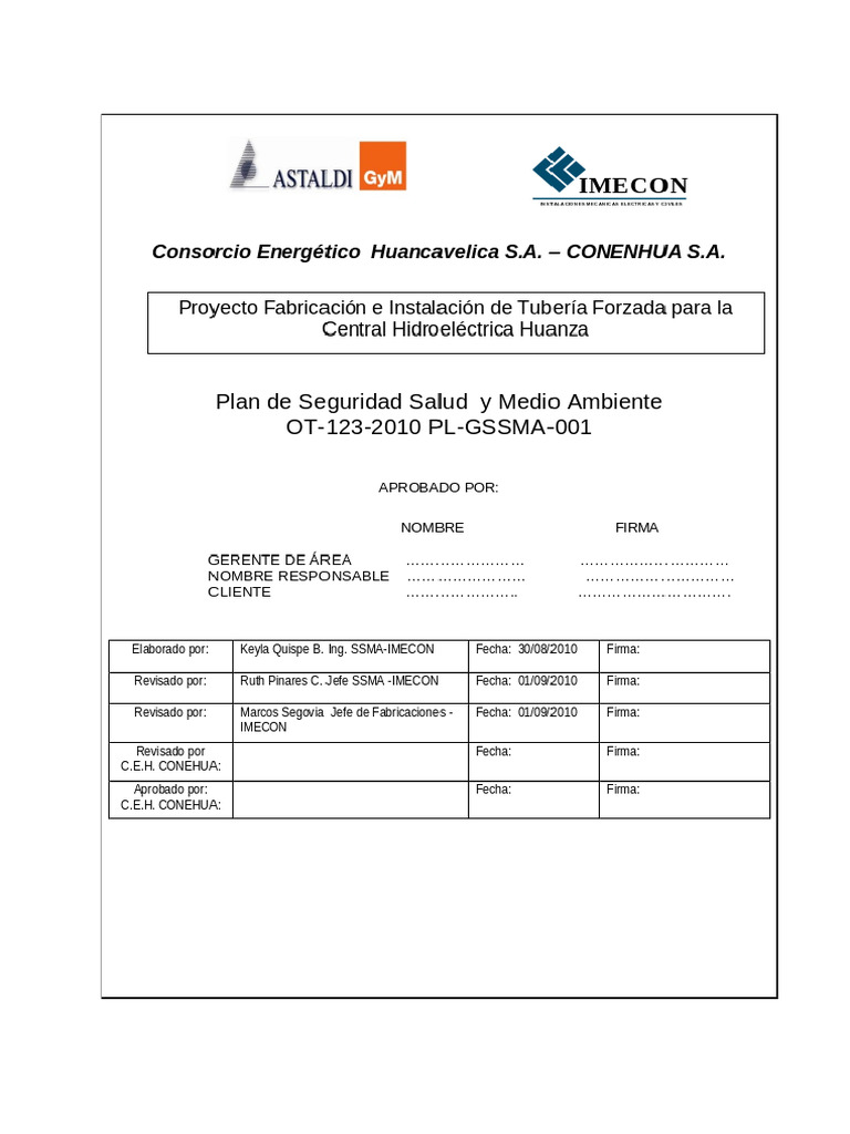 Plan de Seguridad Salud y Medio Ambiente - Fabricaciones | PDF | Valores