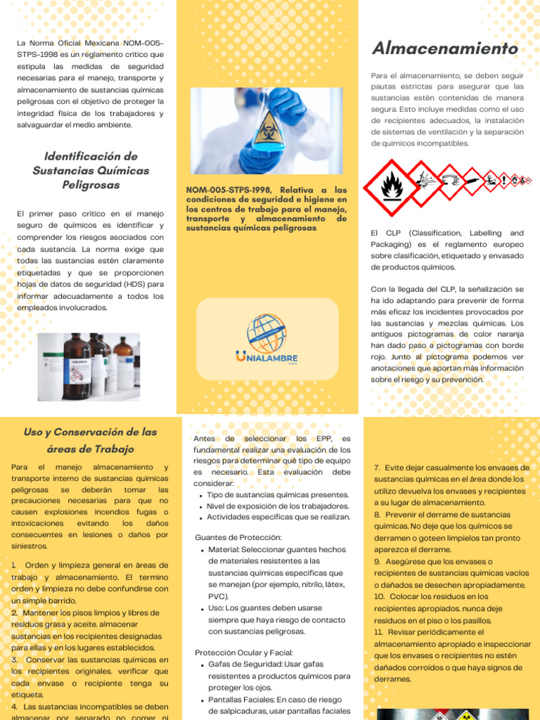 Tríptico NOM-005-STPS-1998 | PDF | Guante