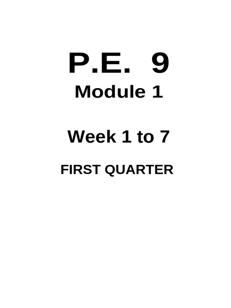 Q1-Pe - 9-Module-New Edited | PDF | Knee
