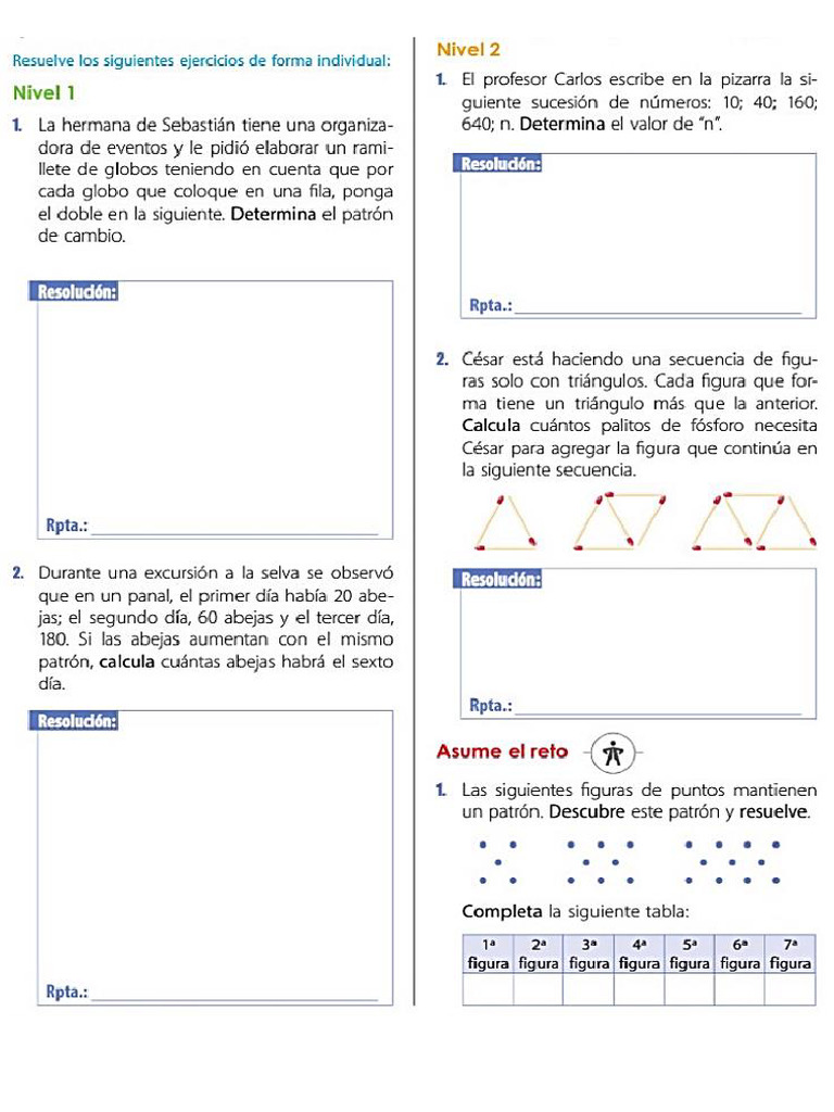 Algebra - Patrones Aditivos y Multiplicativos 5to Primaria | PDF