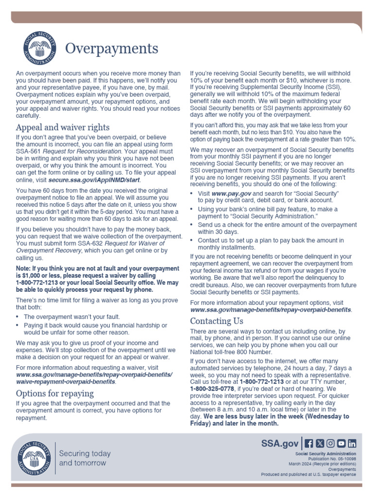 Social Security Overpayment Guidelines | PDF | Supplemental Security ...