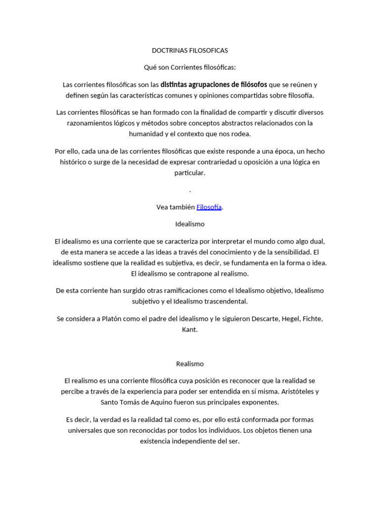 Doctrinas Filosoficas | PDF | Realismo filosófico | Idealismo