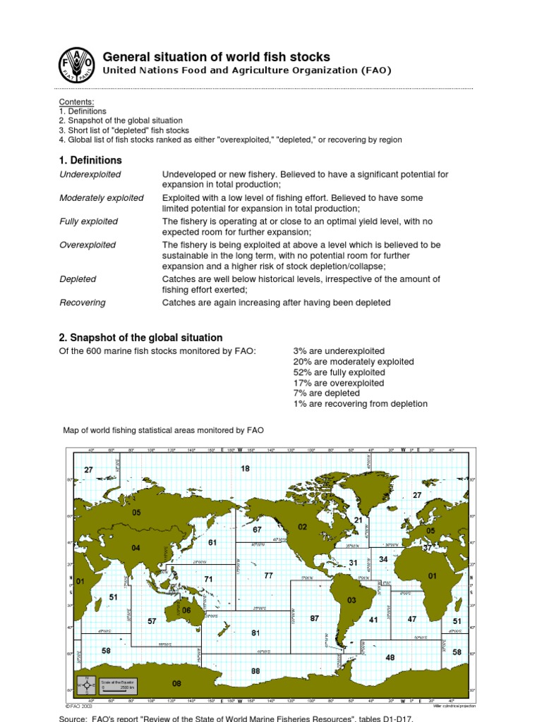 Global Marine Fish Stock Status Report | PDF | Tuna | Cod