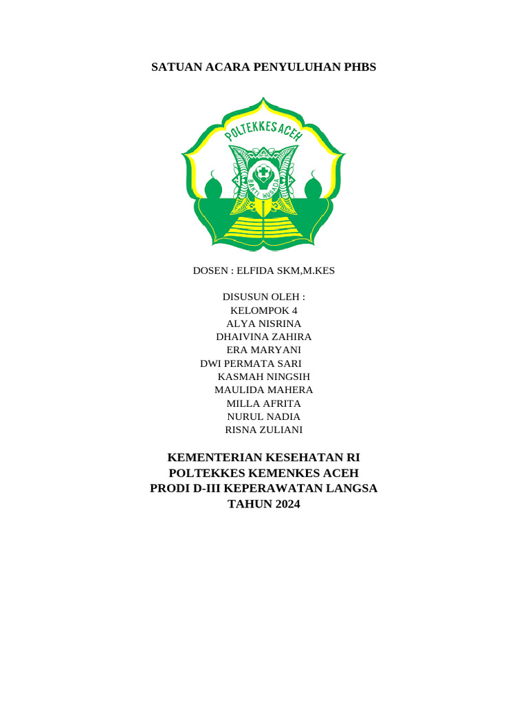 Sap Phbs | PDF | Kesehatan Holistik