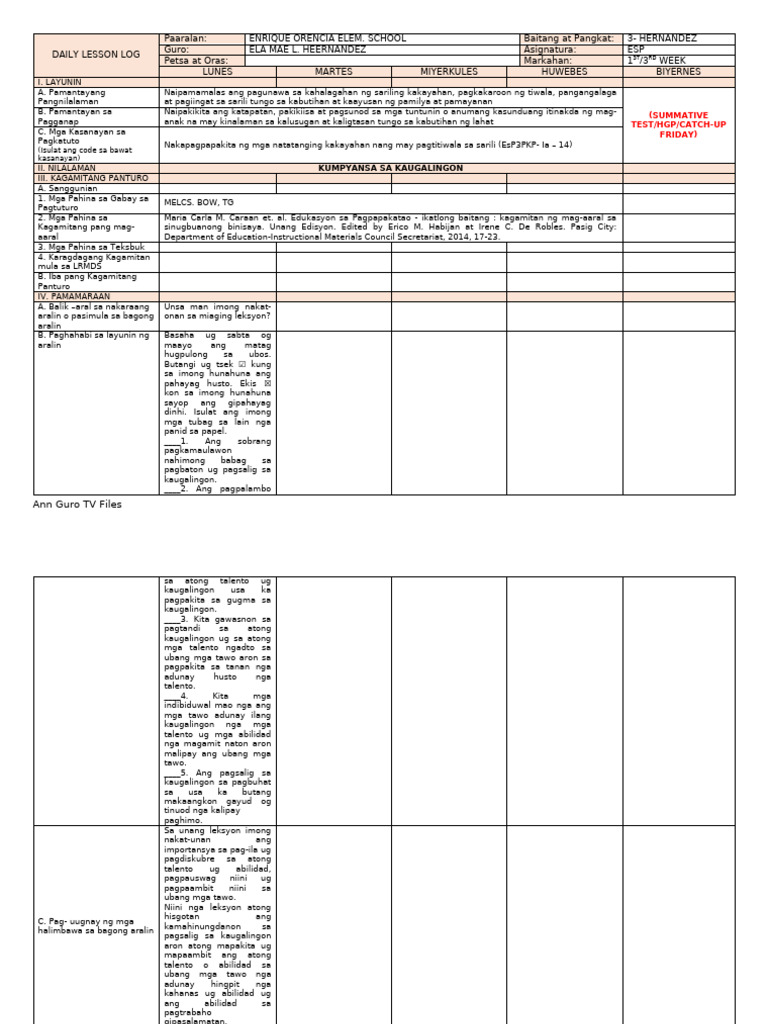 q1 Esp 3 DLL Week 3 | PDF