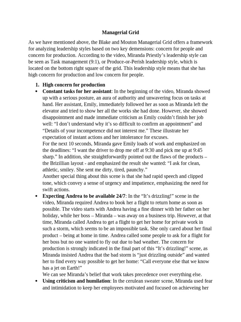 Managerial Grid | PDF | Leadership