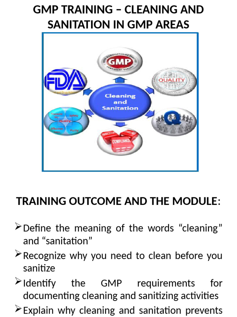 GMP Training - Cleaning and Sanitation in GMP | PDF | Disinfectant
