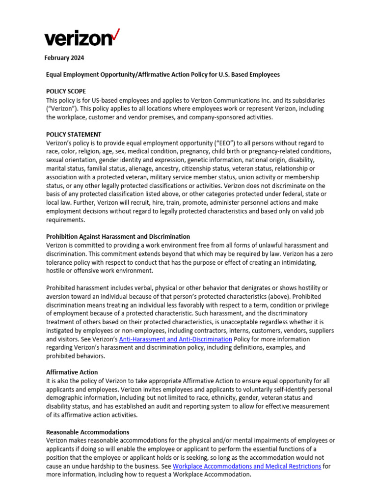2024 Eeo Aa Policy Statement | PDF | Discrimination | Harassment