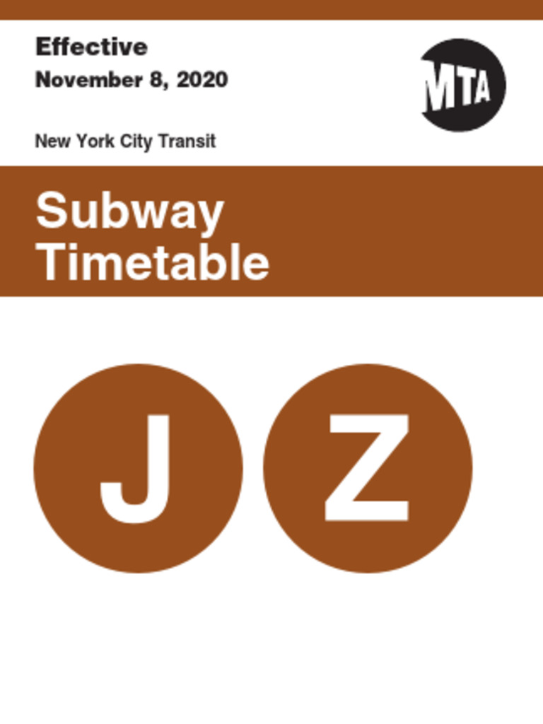 JZ Train Timetable | PDF | New York City | Rapid Transit
