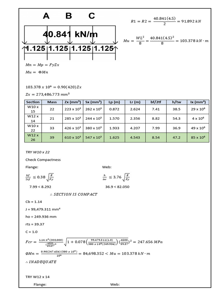 Plate No. 6 Design of Beam 1 | PDF | Structural Engineering ...
