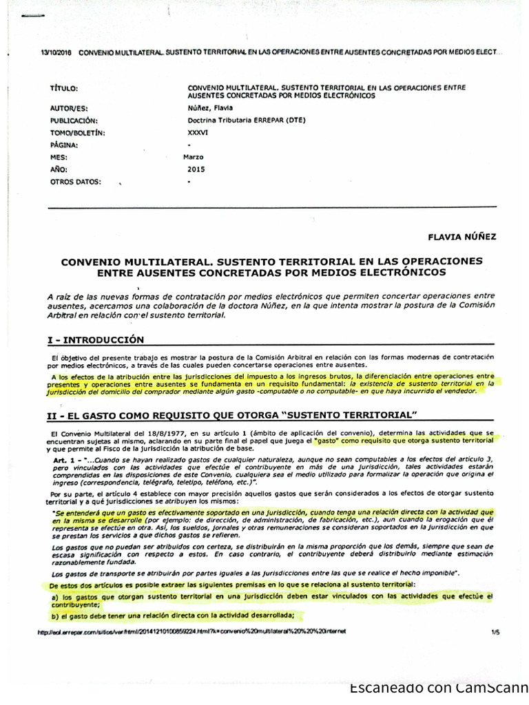 Sustento Territorial Medios Electrónicos | PDF