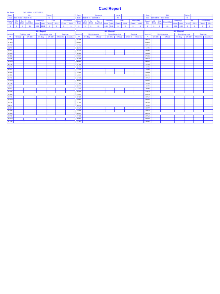 DTR_Blank | PDF | Working Time | Employment Compensation
