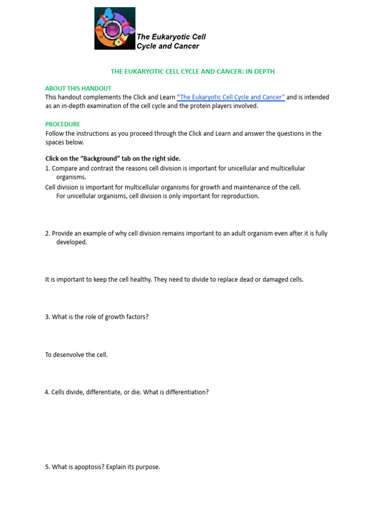 Eukaryotic Cell Cycle and Cancer Overview | PDF | Cell Cycle | Oncogene