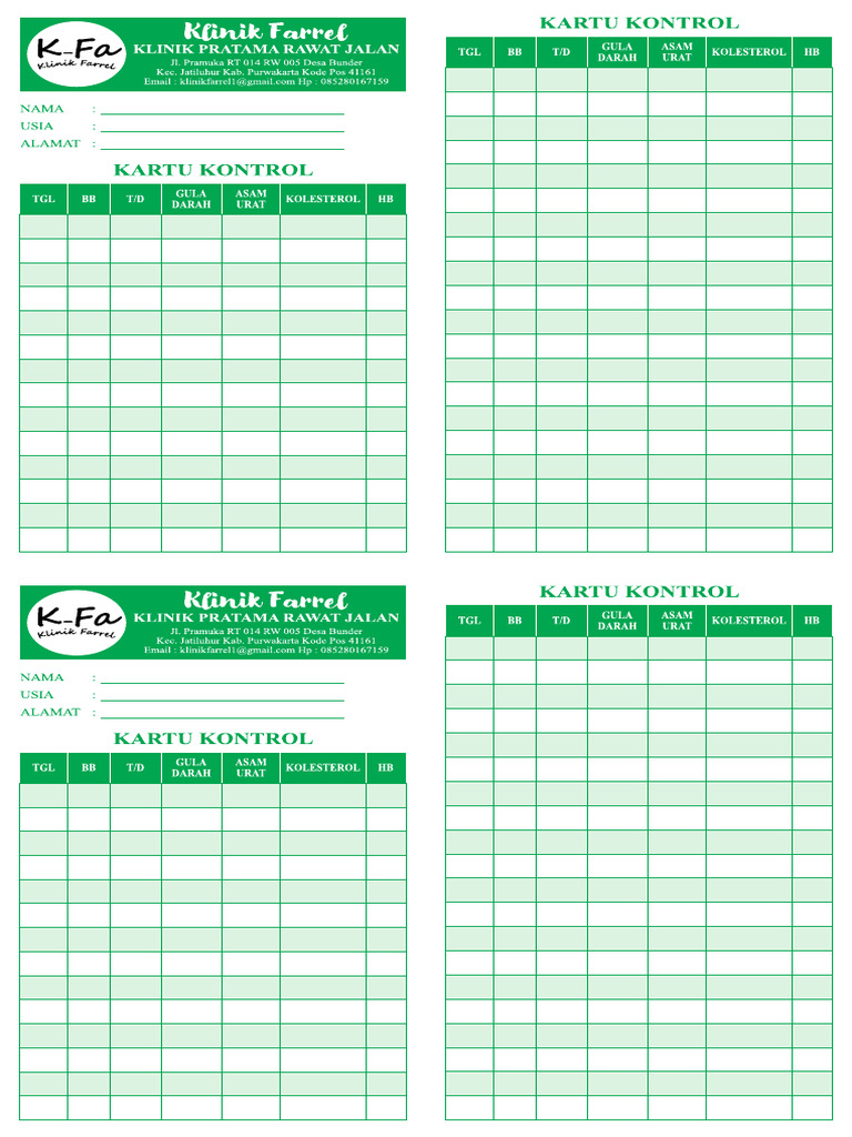 Kartu Kontrol | PDF