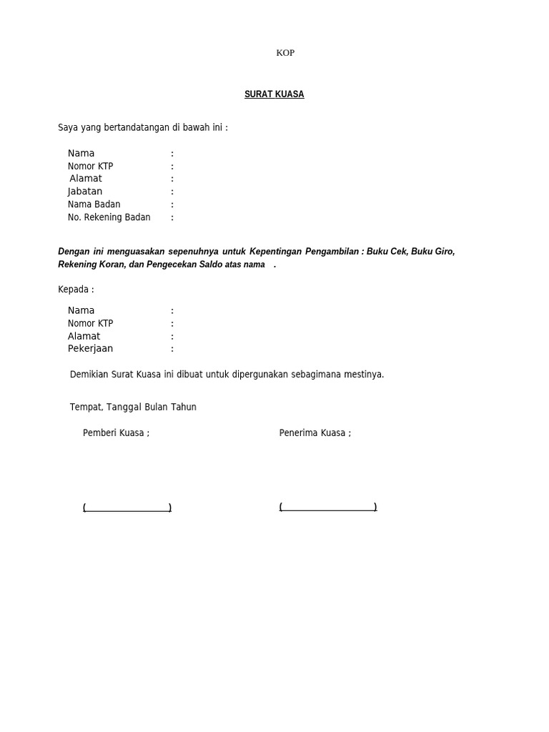 Surat Kuasa Pajak | PDF Surat Kuasa Pajak | PDF