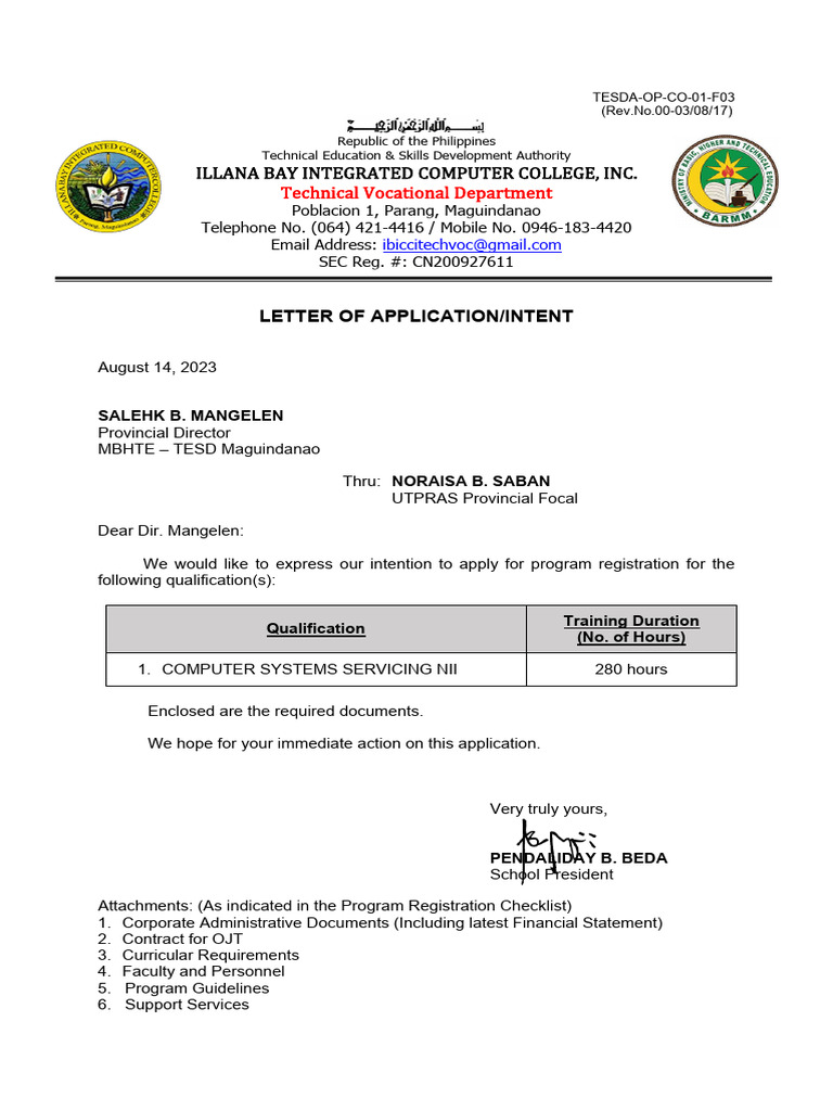 Letter of INtent New | PDF