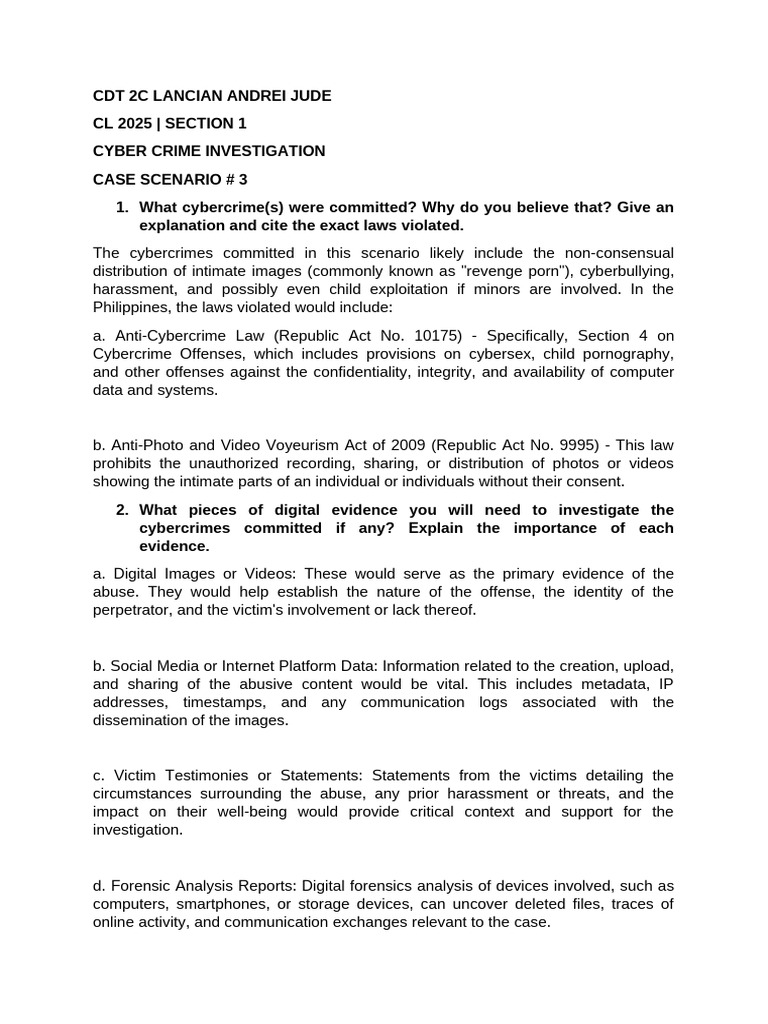 CDT-2C-lancian-case Scenario3 | PDF | Cybercrime | Justice
