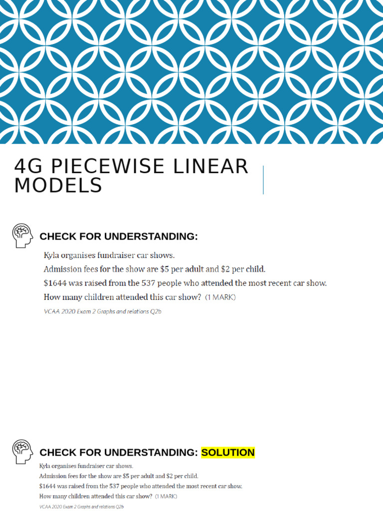 4G Piecewise Linear Models 2024 | PDF | Function (Mathematics) | Equations