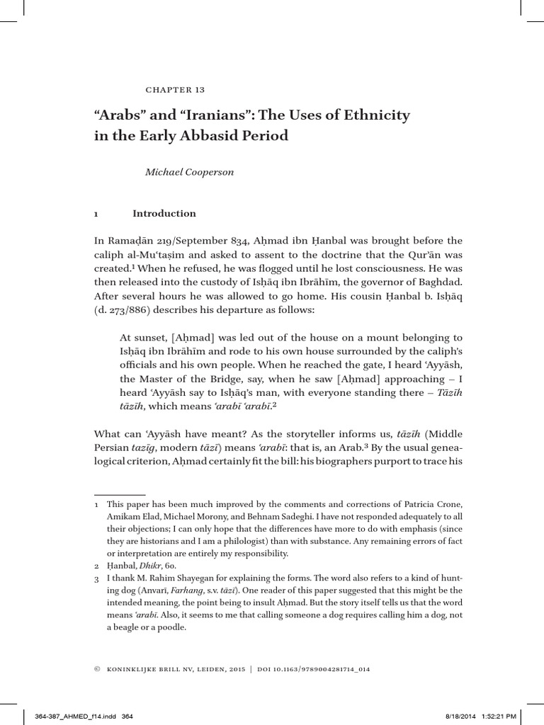 Ethnicity in Early Abbasid Era | PDF | Arabs | Muhammad