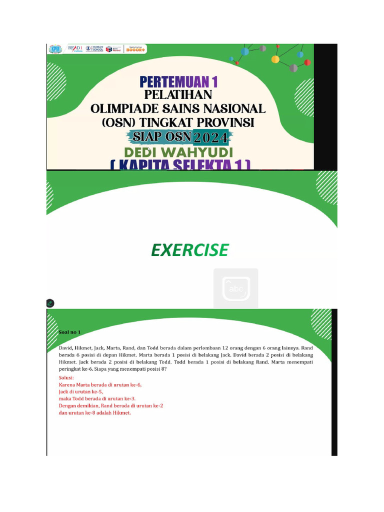 KPM Pelatihan Osn 2 SMP | PDF