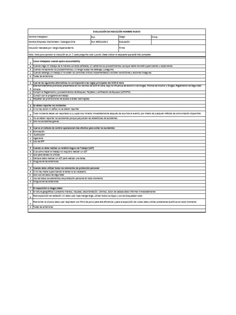 Evaluación Hombre Nuevo El Abra | PDF | Razonamiento inductivo