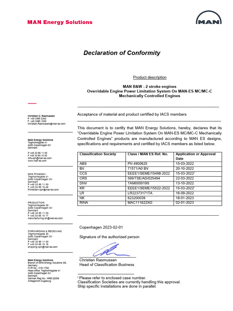 OPL MC - Declaration of Conformity | PDF | Engineering | Shipbuilding
