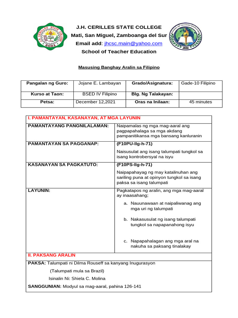 Lambayan Banghay | PDF