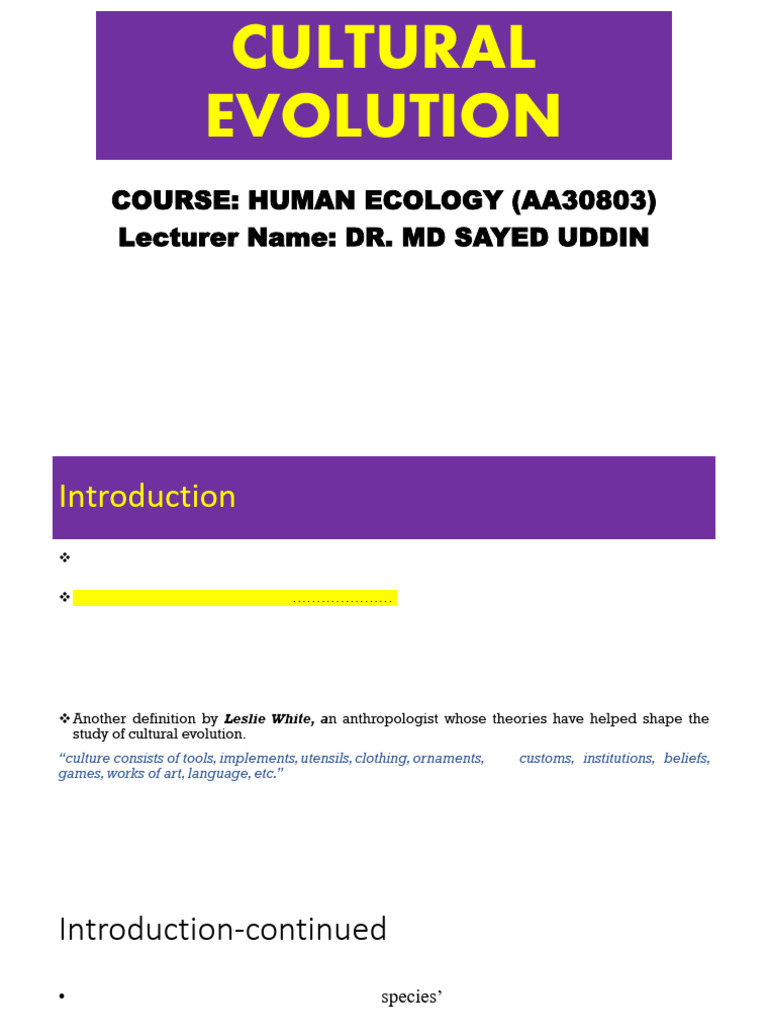 NOTA 4 | PDF | Sociocultural Evolution | Evolution