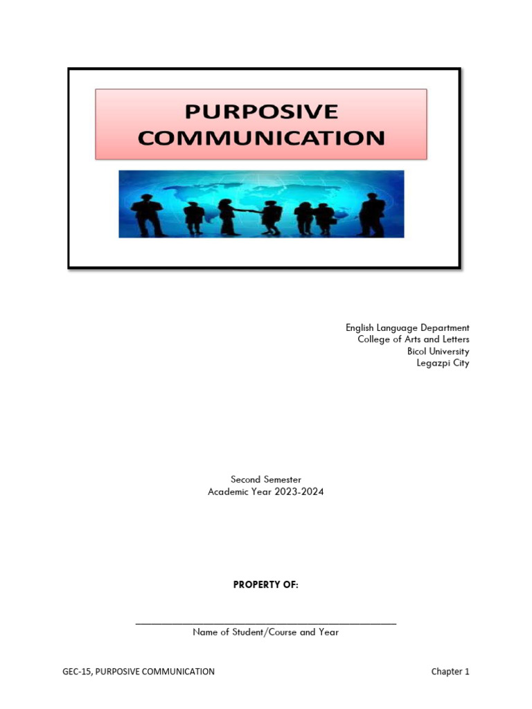 Chapter 1 Purcomm | PDF | Communication | Psychological Concepts
