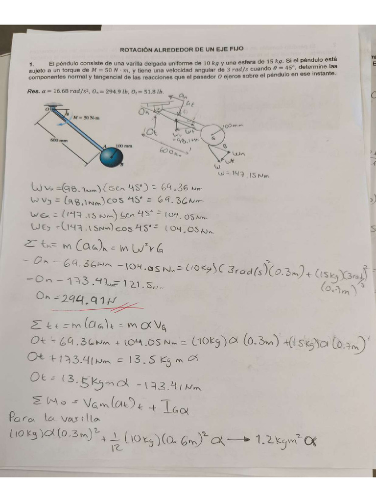 Rotación Alrededor de Un Eje Fijo | PDF