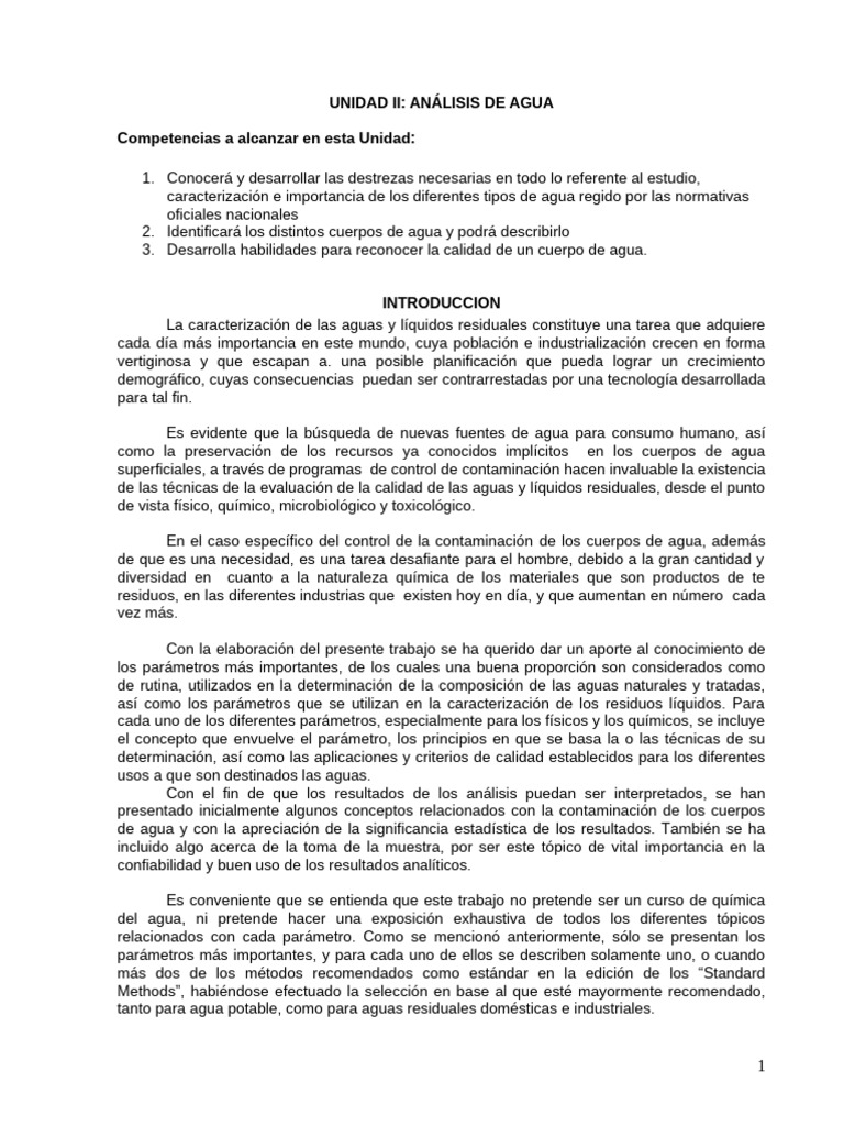 Guia Instruccional Analisis Agua | PDF | Agua | Muestreo (Estadísticas)