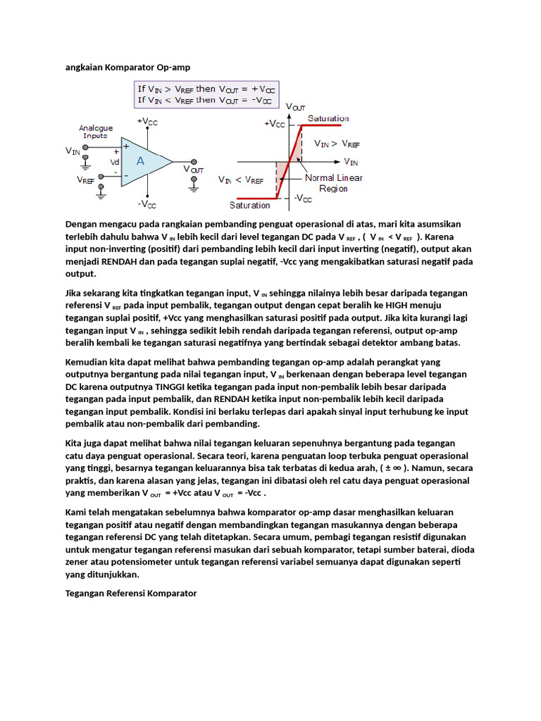 Dasar Komparator Op-amp | PDF | Sains & Matematika