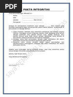 Contoh Pakta Integritas Karyawan | PDF