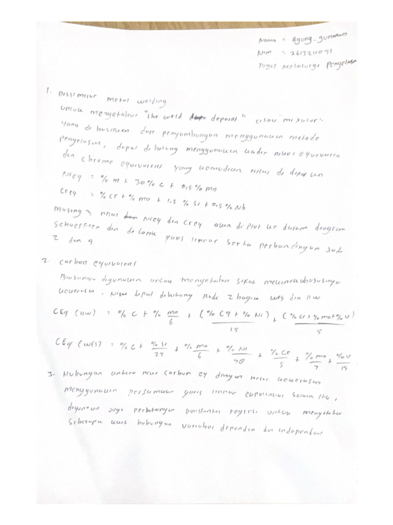 Tugas 2 Metalurgi Pengelasan Agung Gunawan - 2613211042 | PDF