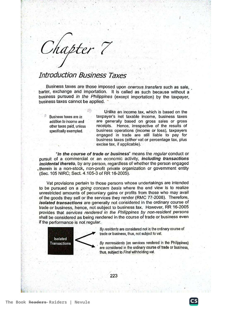 Tabag Btax - Chapter 7 - Intro To Btax | PDF | Value Added Tax | Taxes
