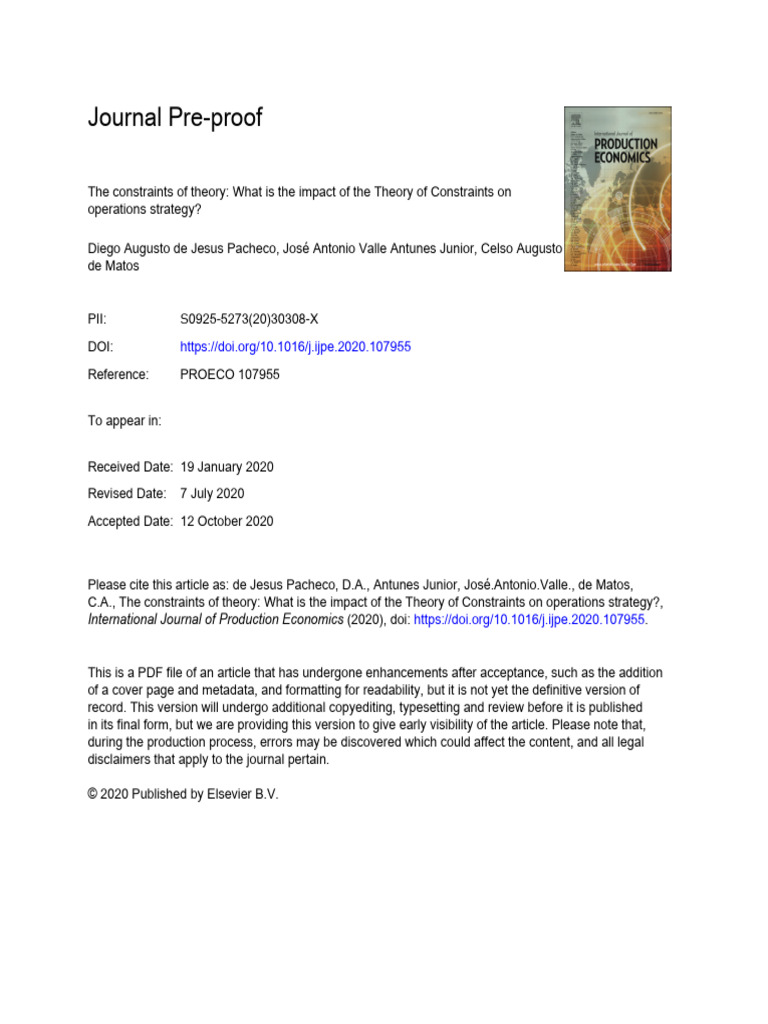 Journal Pre-Proof: International Journal of Production Economics | PDF ...