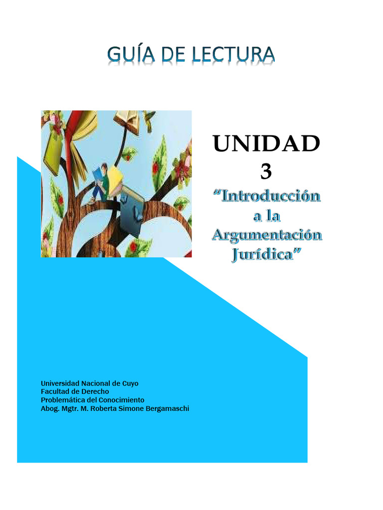 Guía de Lectura Unidad 3 | PDF | Razonamiento deductivo | Argumento