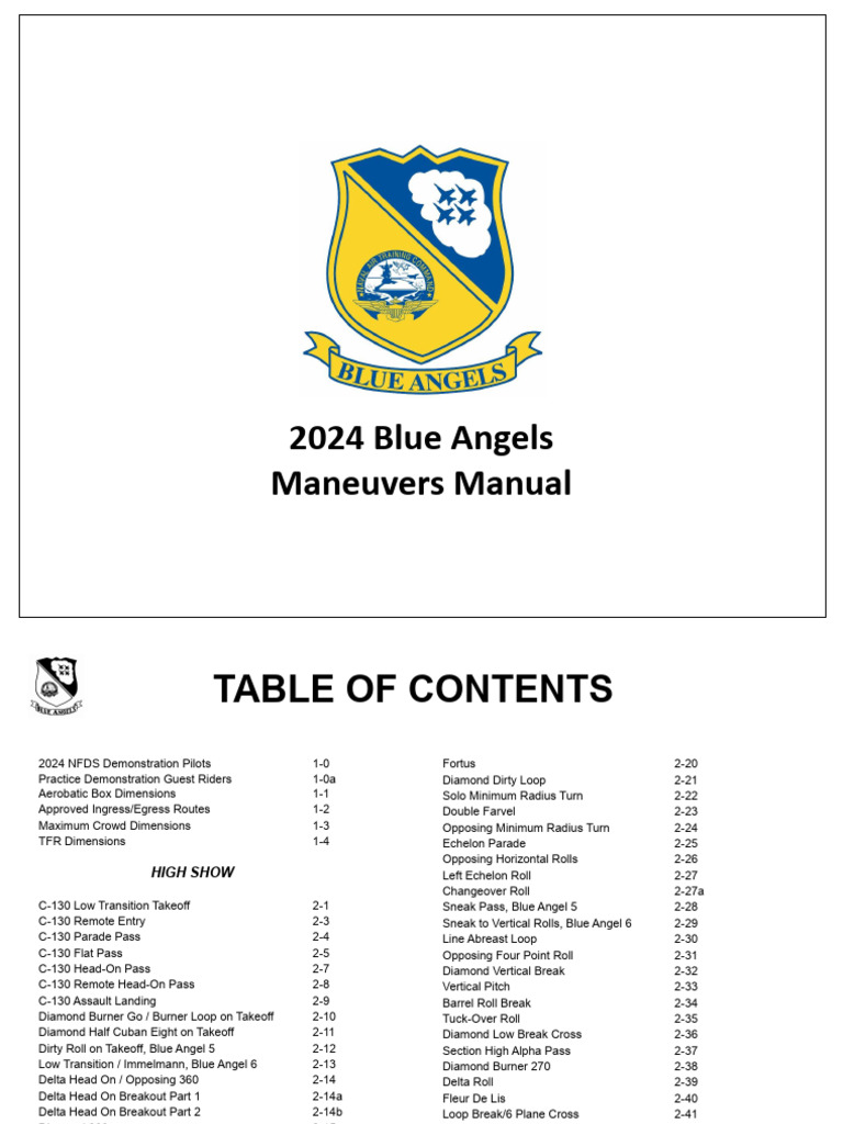2024 Blue Angels Maneuvers Manual | PDF | Takeoff | Aircraft
