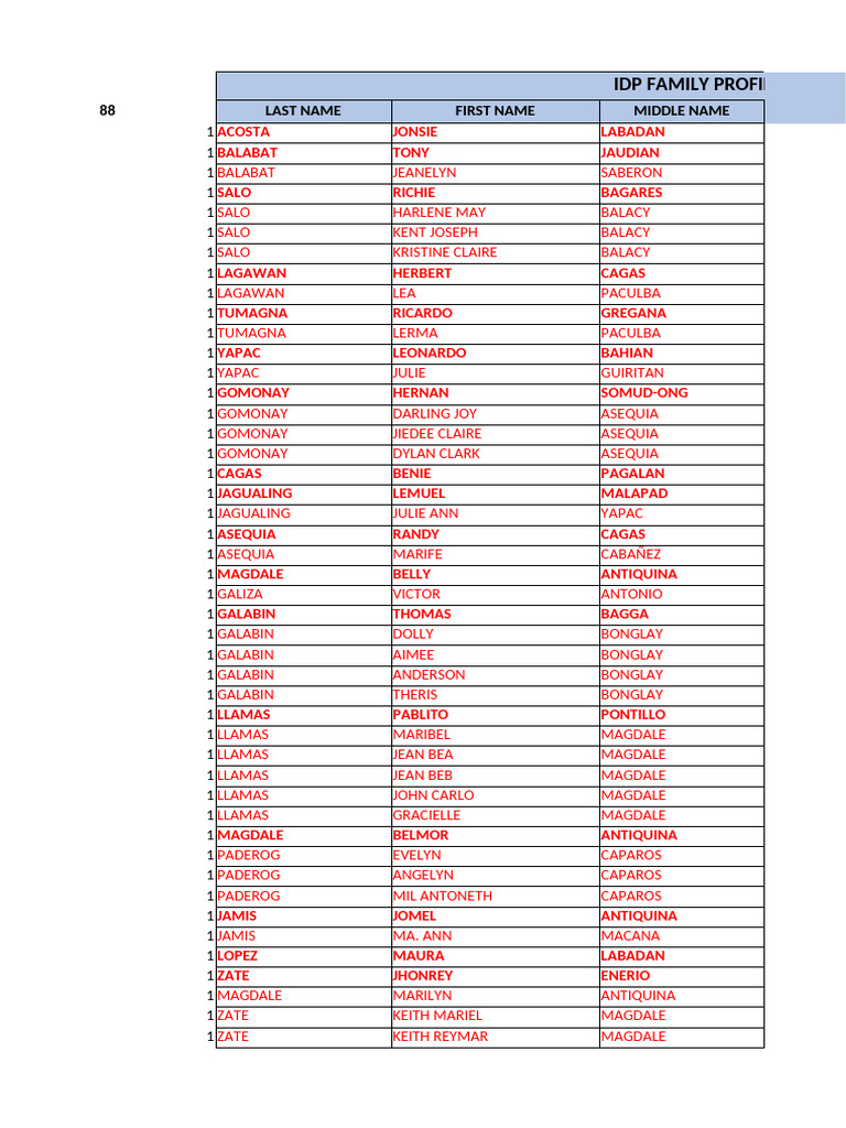 TS Odette IDPs Profile | PDF