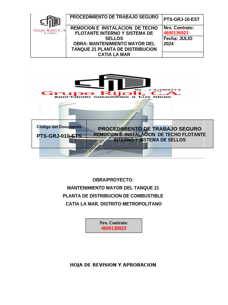 Pts-Api-123-Tf. Remocion de Techo Flotante Interno, Sistema de Sello, y ...
